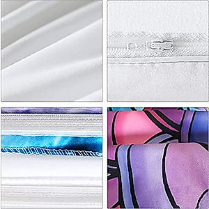 WORLDLY Anime 3D Demon Slayer: Duvet Cover 3 Piece Bedding Set,Teen Comforter Cover Set Super Soft Duvet Cover with Pillowcase (Style 23, Queen: 90"x90")