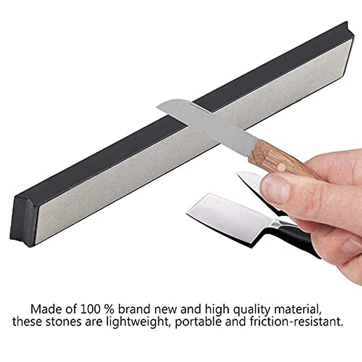 Professional Diamond Whetstones, 6 Pack 200#, 300#, 500#, 600#, 800#, 1000# Grit Diamond Sharpening Stones with Non-slip Base Portable Knife Sharpener Stones for Kitchen Outdoor 6.3x0.9in (6Pcs)