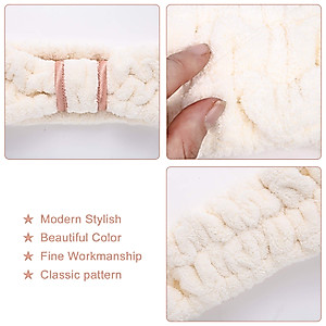 DOOBO 3 Pack Spa Headbands Microfiber SkinCare Headbands Face Wash Headband Face Washing/Facial Headband Makeup/Towel Headbands for Women for Washing Face(Pink, White, Black)