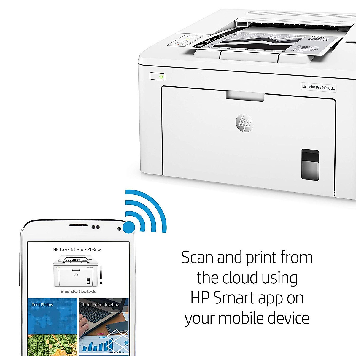 HP G3Q47A#BGJ Laserjet Pro M203dw Wireless Laser Printer (G3Q47A). Replaces M201dw Laser Printer (Renewed)