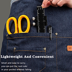 Precision Pocket Ruler 12 Inches Woodworking Scribing Ruler Professional T Track Ruler Marking Measuring Ruler Inch/Metric Ruler Metal Ruler Kit