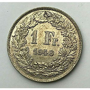 1900 -1967 One Silver Franc Coin From Switzerland, World Famous Banking Shelter. Comes With Certificate of Authenticity Circulated Graded by Seller
