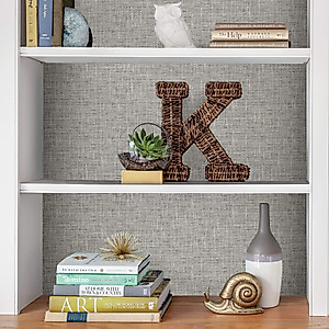 NuWallpaper NU2873 Poplin Texture Peel & Stick Wallpaper, Grey