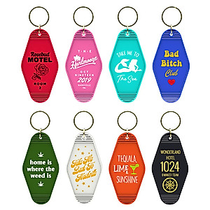 Grozon 200PCS Custom Bulk Keychain Personalized Motel Keychain Hotel Key Tag Vintage Key Chain Promotional Items with Your Logo/Text/Picture