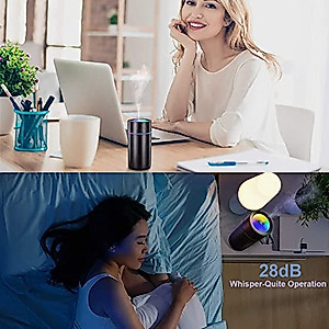 Mini Humidifier, Cool Mist Portable Mini USB Humidifier for Plants Car Baby Bedroom with Auto Shut-Off, Best Personal Humidifier (Black-320ML)