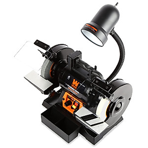 WEN BG625V 2.5-Amp 6-Inch Variable Speed Bench Grinder with Flexible Work Light , Black