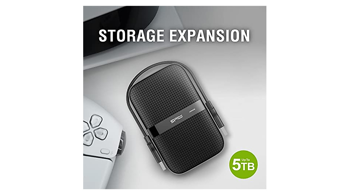 SP Silicon Power 2TB Rugged External Hard Drive for PC, Mac, Xbox & PS4
