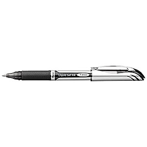 Pentel EnerGel Gel Ink Pen, (1.0mm), Bold Point, Metal Tip, Black Ink, 2 Pack (BL60BP2A)