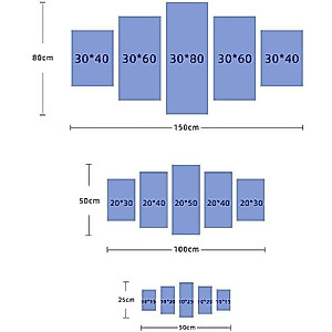 Yealise Abstract HOME Five Couplet Painting Home Decoration Living Room Bedroom Background Wall Hanging Picture Frameless Picture Core