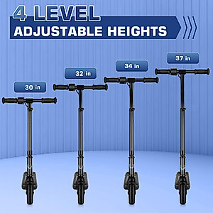 Caroma Electric Scooter for Kids Ages 8-12, 150W Foldable Kids Electric Scooter, Max 7 Miles & 10 Mph, LED Display, Colorful Lights, Adjustable Height, Lightweight Electric Scooter for Kids Teens