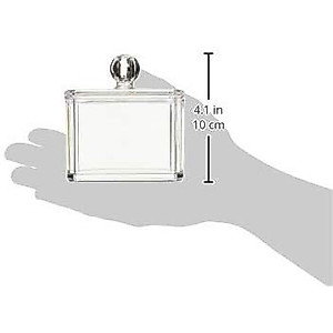 PuTwo Makeup Organizer Bathroom Storage Cotton Buds Dispenzer Cotton Swabs Holder with Lid - Square