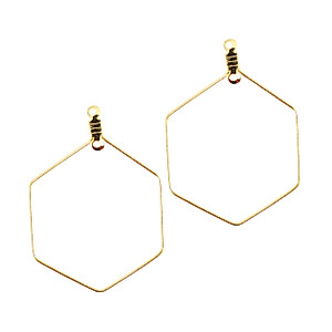 VILLCASE 150 pcs Earrings Hanger Earrings Geometric Earring Charms Geometric Frame Pendants Earring Pendant Dangle Charms Earrings Wire Hoops Bag Backless Stainless Steel Connector