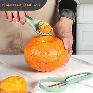 Lulong Pumpkin Carving Kit Tools Halloween, Professional Heavy Duty Carving Set, Stainless Steel Sculpting Tool Carving Knife for Halloween Decoration Jack-O-Lanterns, Gift for Halloween（3PCS