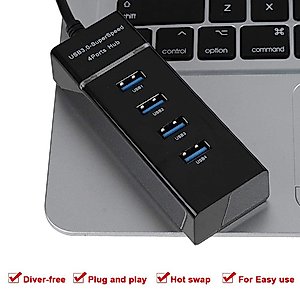 Ciglow 4 Port Hub,Portable USB 3.0 Adapter Splitter,5Gbps Data Transfer,Plug and Play,Data Hub for MacBook,PS4,Xbox One,Tablet,Etc.