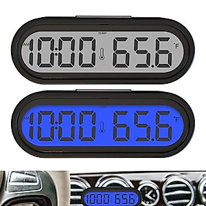YUELER 2 in1 Convenient Car Digital Clock Convenient Accurate Dashboard Clocks Blue Digital Clock