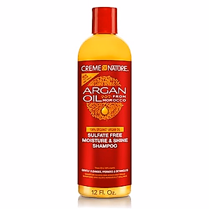 Creme of Nature Argan Oil Shampoo, Moisture & Shine Shampoo, Sulfate Free Hair Care Formula, Nourishes, Hydrates, Detangles, 12 fl. oz.
