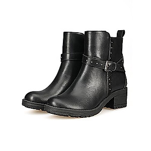 Beleeshella Big Girls Ankle Low Chunky Heel Side Zipper Dress booties(big_kid, women, numeric_1, numeric, us_footwear_size_system, medium)