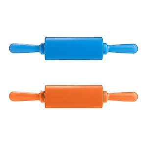 NUOMI Kids Rolling Pins for Baking Playdough 2 Pack Non-Stick Silicone Small Rolling Pins for Home Kitchen,Random Colors