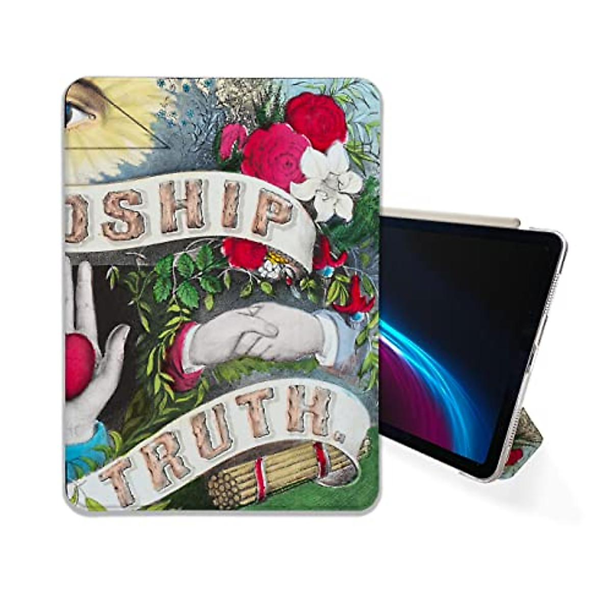 Cute Friendship Love Truth case Compatible with iPad Mini Air Pro 7.9 8.3 9.7 10.2 10.9 11 12.9 inch Pattern Cover New 2022 2021 Trifold Stand 3 4 5 6 7 8 9 Generation 348 (12.9 Pro 3/4/5 gen)