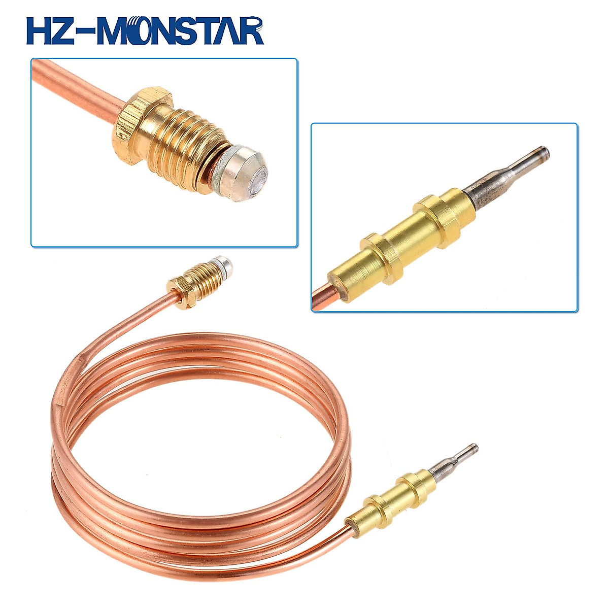 2 PCs Gas Heater Thermocouple, 39.5" M8x1 Thread Thermocouple Replacement for Desa LP Vent Free Wall heater Desa LP Glow Warm Comfort Glow Heater BBQ Grill or Fire Pit Heater or Gas Water Heater