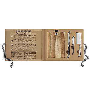 Santa Barbara Design Studio Table Sugar Cheese Board and Knives Gift Set, 4-Piece, Acacia Wood