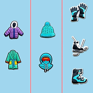 Zanerolan 25PCS Winter Shoe Decoration Charms for Clog, Christmas Snowman Ski Charms Accessories