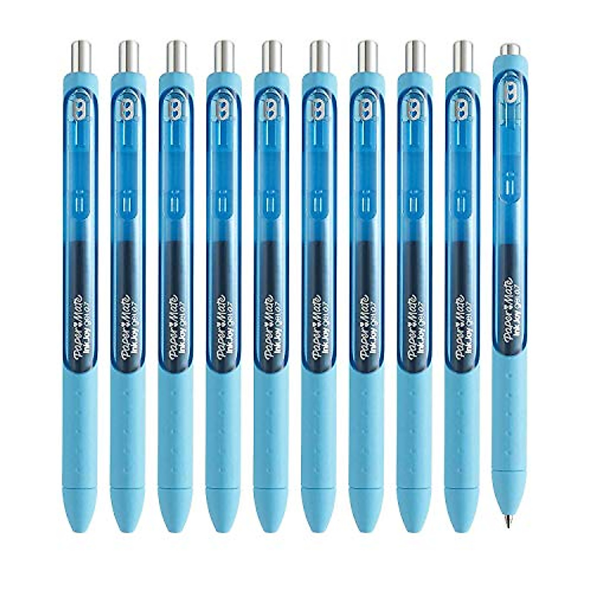 Paper Mate InkJoy Retractable Gel Pen, 0.7mm, Medium Point, 10-Count (Bright Blue)