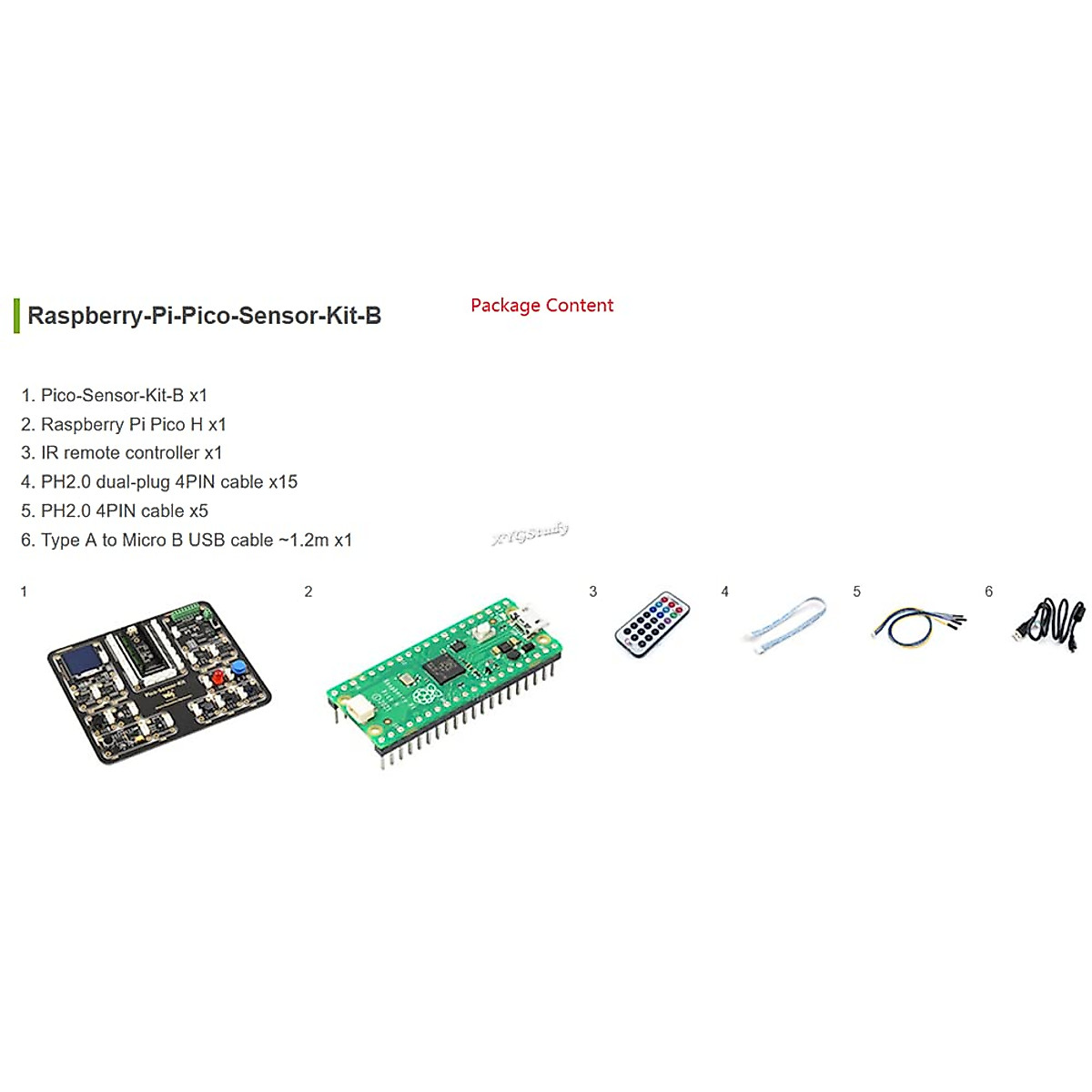 for Raspberry Pi Pico Entry-Level Sensor All-in-one Design Kit Including Pico Expansion Board and 15 Common Modules Such as LED, Button, Buzzer, etc. @XYGStudy (RPi-Pico-Sensor-Kit-B)