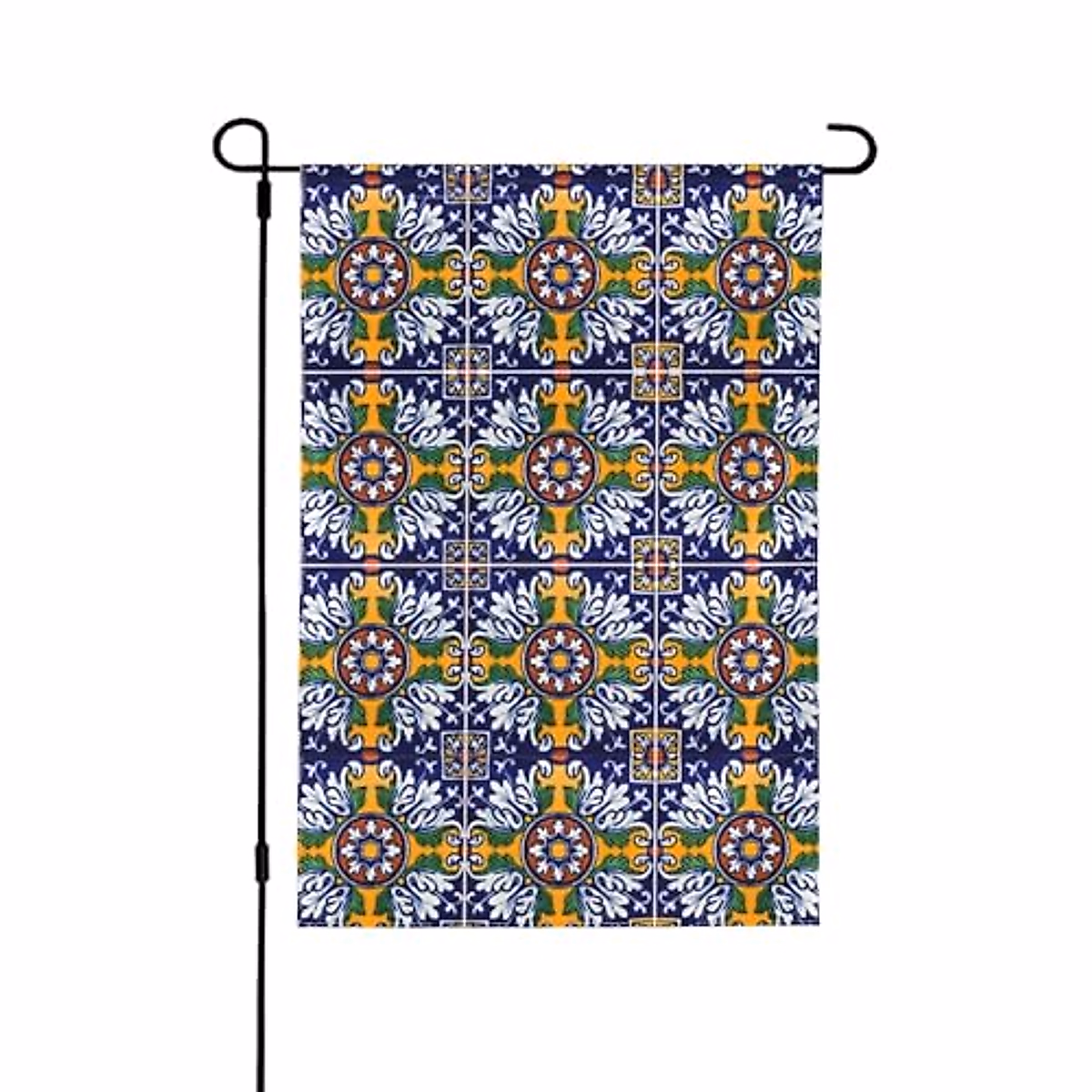 Mexican Talavera Tile Pattern Garden Flag - Vibrant Double Sided Garden Flag - Yard Decorating Flag Garden Flag Decoration - Outdoor Flag Decorator'S Favorite