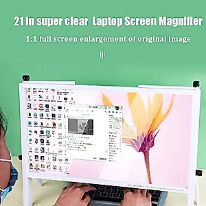 Laptop Screen Magnifier 21" Computer Screen Magnifier with Adjustable Angle Design Portable Foldable Amplifier Desktop Magnifying Mirror for Seniors Reading Close Work