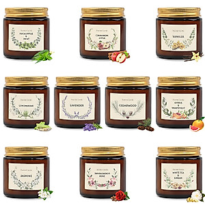 10 Pack Candles for Home Scented Aromatherapy Candles Gifts Set for Women, Natural Soy Wax Amber Candles Set, Birthday, Mother's Day, Christmas, Anniversary Present