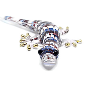 Salamander Lizard Handmade Glass Figurines Murano Glassblowing Art Animal Figure Crystal Reptile Home Decor Garden Ornaments.