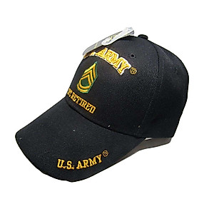 Flakita's Novelties US Army SFC Retired Ball Cap HAT Black (Licensed)