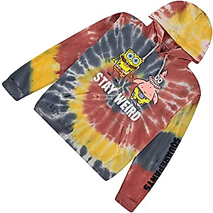 Mens Spongebob Squarepants Classic Hoodie - Spongebob, Patrick & Krusty Krab Tie Dye Hoodie Sweatshirt (Tie Dye, Medium)