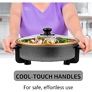 12-Inch Nonstick Electric Skillet - Family-Sized Serves 4 to 6 People