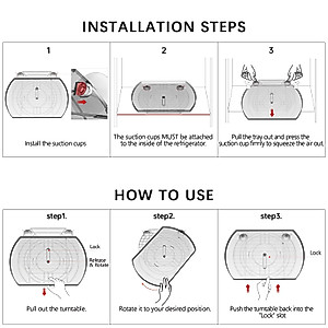 Lazy Susan Turntable Organizer for Refrigerator, 360° Rotate Fridge Organizers and Storage, 16.54 Inches Rectangle Lazy Susan Organizer for Fridge, Cabinet, Pantry