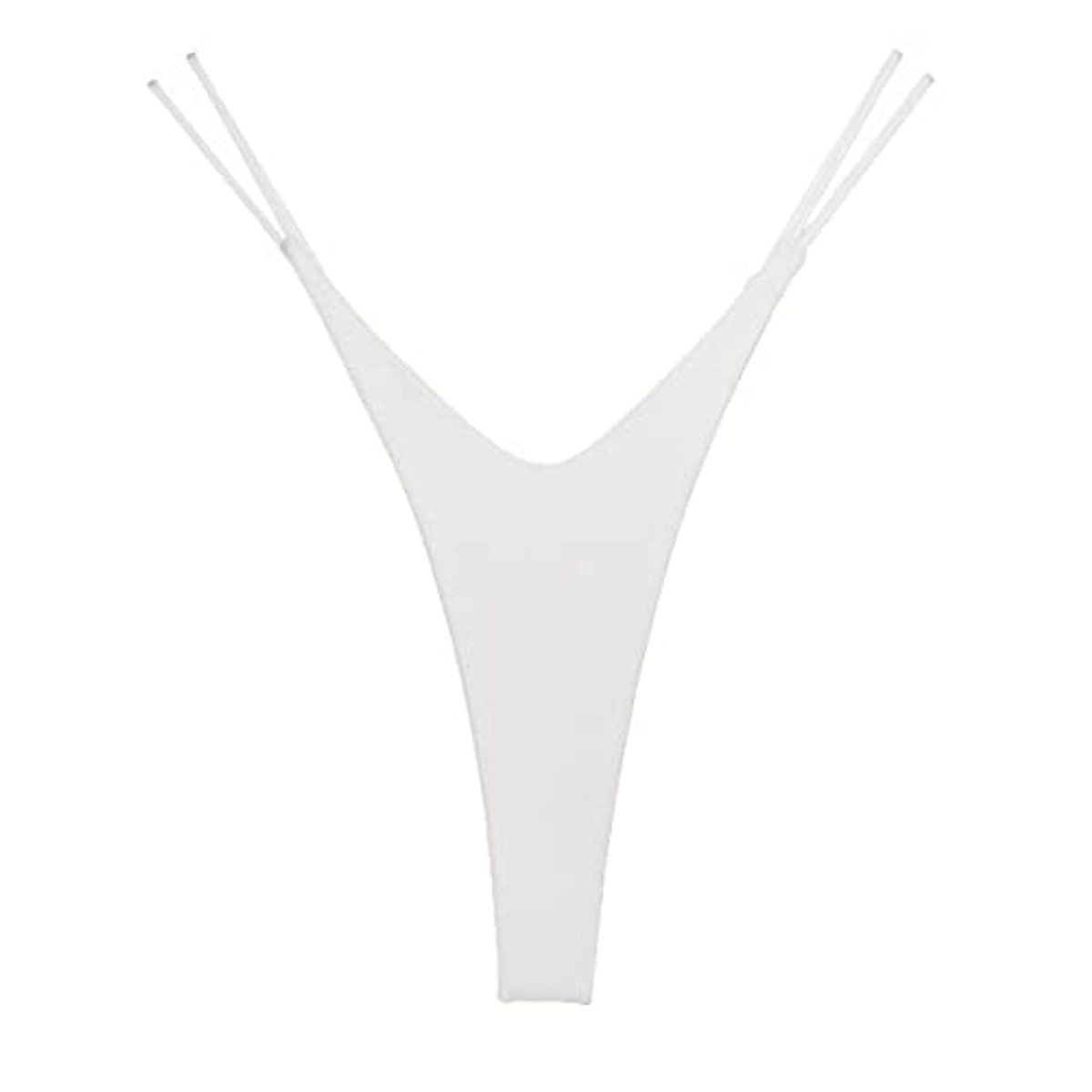 Cotton G String Thongs For Women Sexy Seamless Low Waist Panties High Slit Soft Underwear(XS, White)