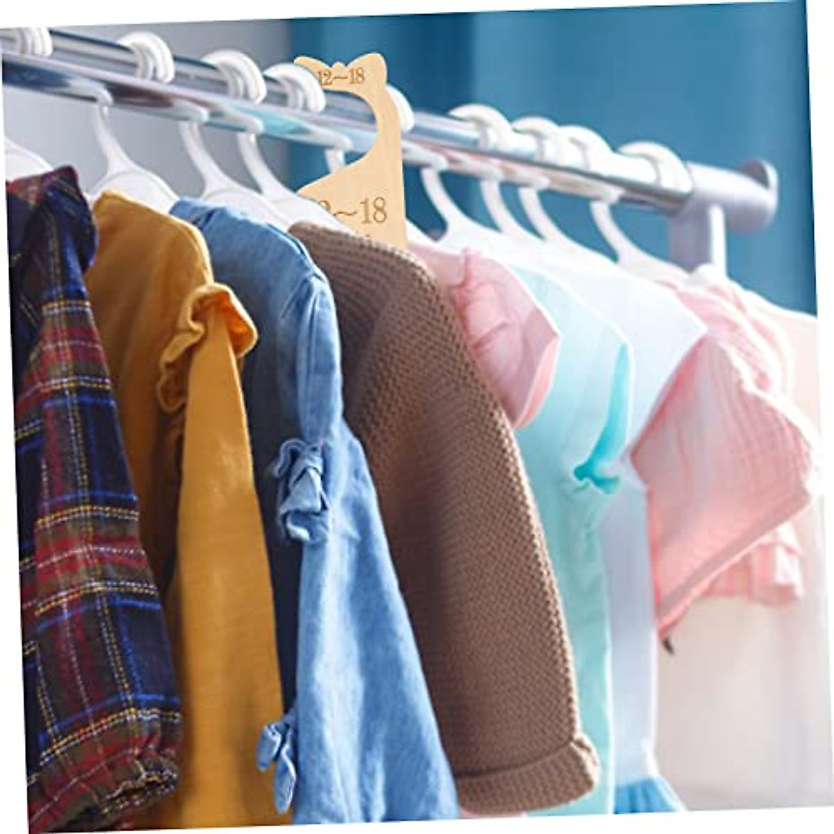 Alasum 7pcs Wooden Divider Baby Outfit Newborn Costume Baby Sets Infant Closet Divider Clothes Size Dividers Baby Clothes Divider Wood Wooden Clothes Divider Closet Size Divider Baby Room