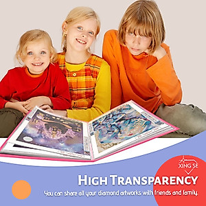 XINGSE A3 Art Storage Book A3 Diamond Painting Kit Storage Book Diamond Art Storage Room, 30 Inside Pages Suitable for Multiple Sizes