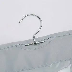 Szxc Closet Hanging Organizer for Small to Medium Handbag Purse - 50 x 14 inch, Dual-Sided 10 Clear See-Through Pockets, Wardrobe Storage Organizer for Shoes Boot Towel Clothes Scarf