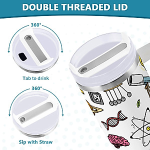 ARGTILDN 30 oz Tumbler Physics Mathematics Chemistry Insulated Travel Mug with Handle and Straw Lid Stainless Steel Vacuum Coffee Cup Tea Beverage Container Water Bottles for Car Sports office