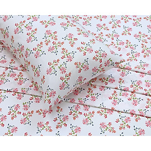 RUVANTI 100% Cotton Full Size Bed Sheets, 4 Pieces, Soft & Breathable Percale Weave Bedding, Deep Pocket 16", Hotel Standard, Crisp Cool Feel, Durable, Perfect Sheet Set Floral, Bloomex