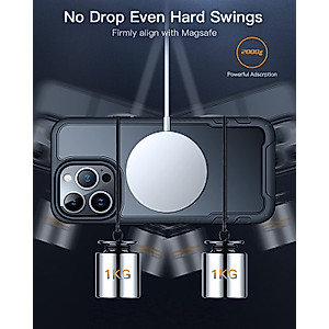 Humixx Magnetic Designed for iPhone 13 Pro Max Case, [12FT Mil-grade Drop Tested] [Compatible with MagSafe]Shockproof Translucent Matte Slim Protective Case for iPhone 13 Pro Max Phone Case 6.7" Black