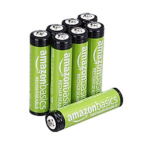 Amazon Basics 8-Pack AAA Rechargeable Batteries, 800 mAh, Pre-Charged & AA High-Capacity Ni-MH Rechargeable Batteries (2400 mAh), Pre-Charged - Pack of 8