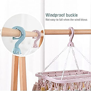 WODMB Multi-Functional 32 Clip Folding Clothes Dryer Hanger Children Clothes Dryer Socks Underwear Drying Rack ( Color : Gray )