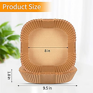 Lifting 130Pcs Air Fryer Liners,8Inch Square Air Fryer Disposable Paper Liners,Air Fryer Parchment Paper,Non-stick,Oil-proof,Water-proof,Natural Food Grade for Air Fryer Baking Roasting