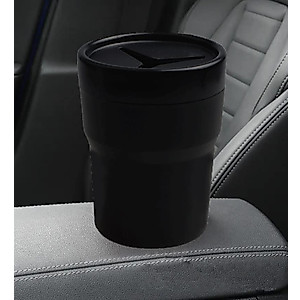 2 Pas Car Trash Can with Lid,Mini Car Trash Bin,Mini Auto Garbage Can Multipurpose Trash Can for Car, Home, Office, Kitchen, Bedroom, Black