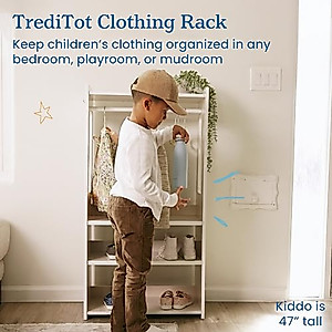 ECR4Kids TrendiTot Clothing Rack, Kids Wardrobe, White Wash