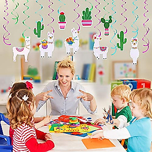 30 Pcs Llama Cactus Hanging Swirl Decorations Whole Llama Fun Llama Fiesta Baby Shower or Birthday Party Hanging Decor For Party Decoration Swirls