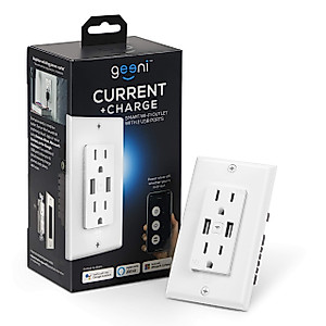 Geeni Wi-Fi Smart Wall Outlet with 2 Plugs and Wireless App Control, Compatible with Alexa and Google Home, WiFi Smart Outlet, 2 Pack